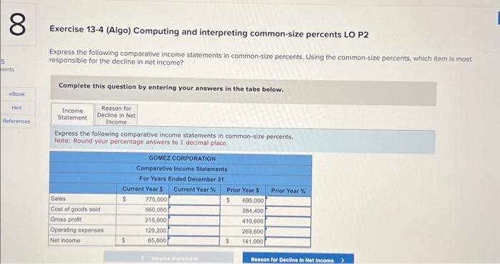 Solved Exercise 13-4 (Algo) Computing and interpreting | Chegg.com