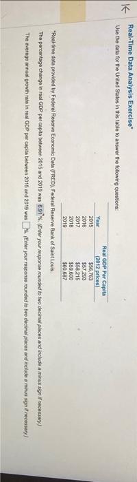 Solved Real Time Data Analysis Exercise Use The Data For 6384