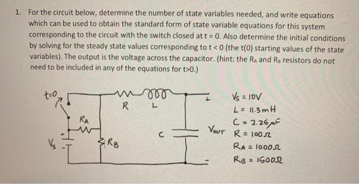 Solved For the circuit below, determine the number of state | Chegg.com