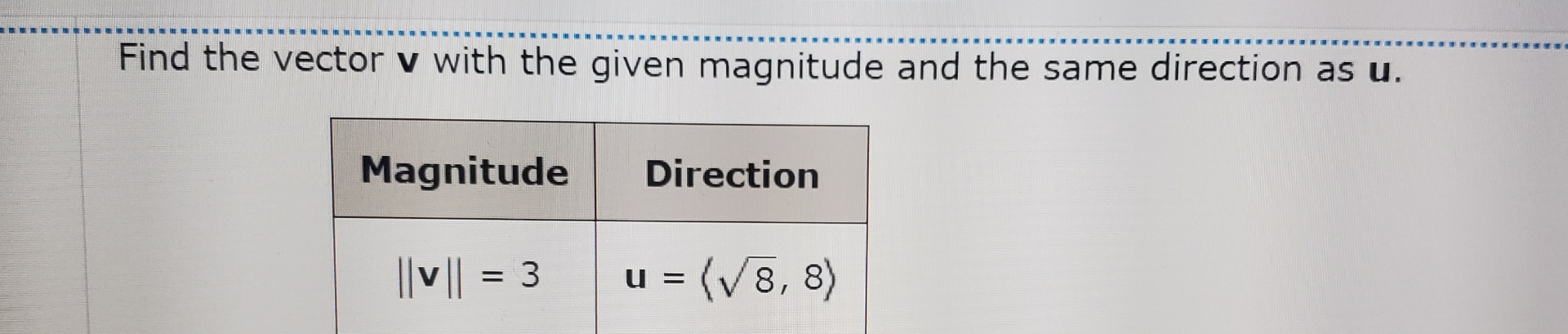 Solved Find the vector v ﻿with the given magnitude and the | Chegg.com