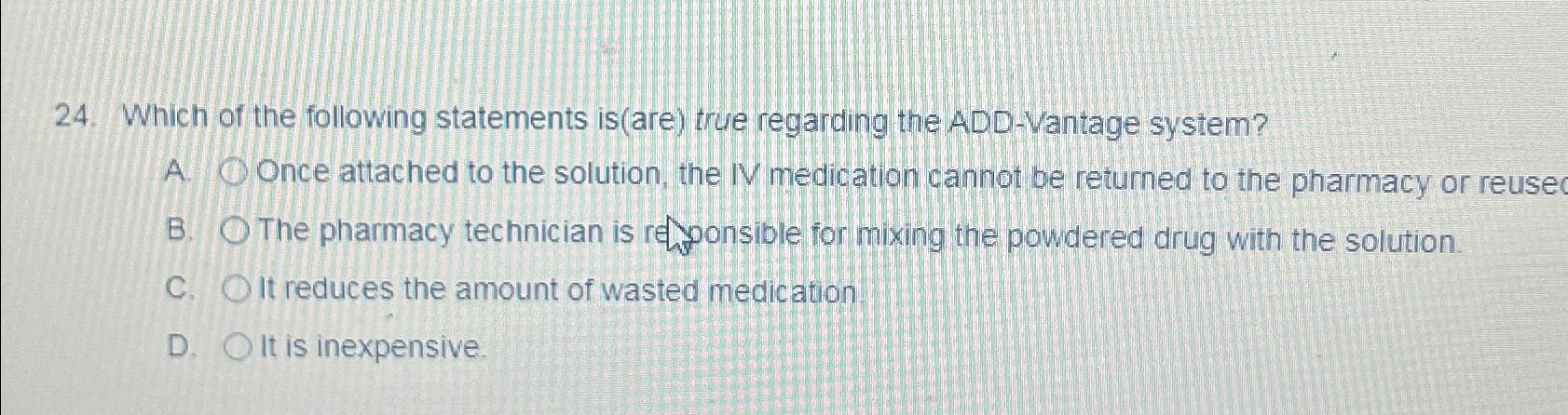 Solved Which of the following statements is(are) ﻿true | Chegg.com