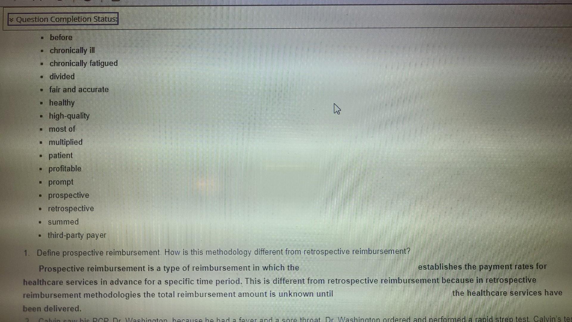Solved 1. Define prospective reimbursement. How is this | Chegg.com