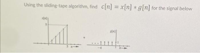 Solved Using the sliding-tape algorithm, find c[n]=x[n]∗g[n] | Chegg.com