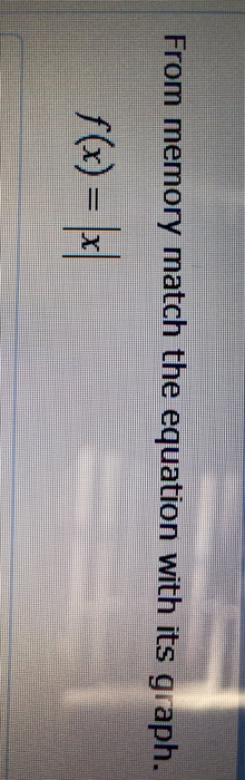 Solved From memory match the equation with its graph. f(x) = | Chegg.com