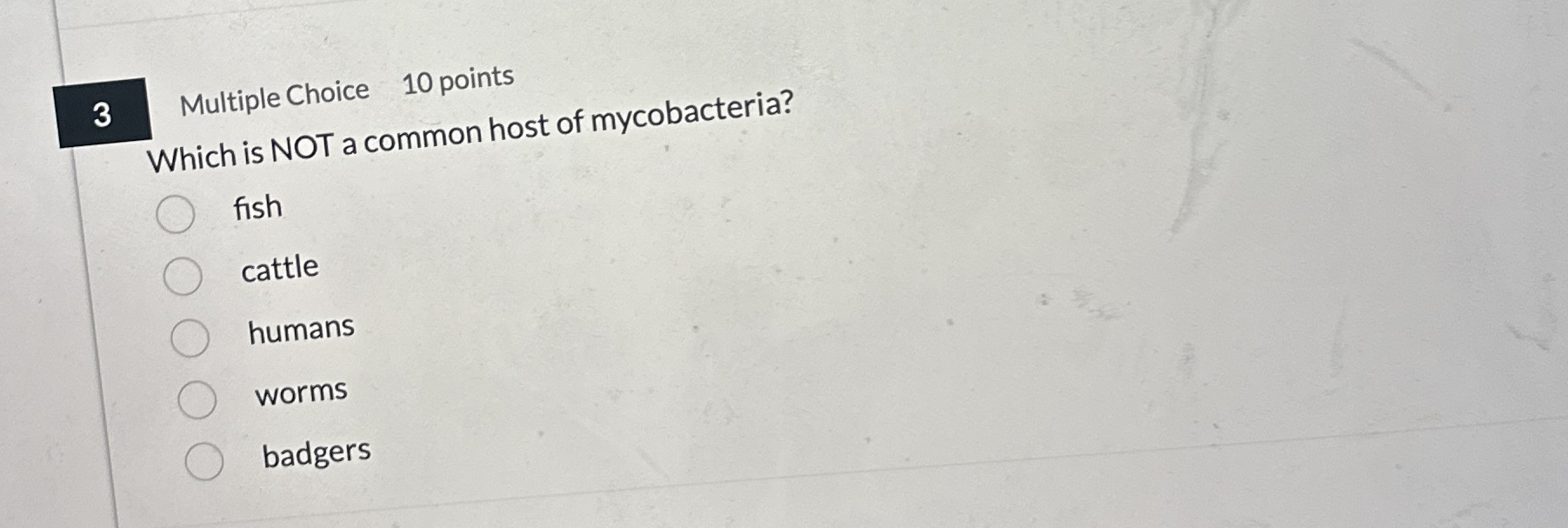 Solved 3Multiple Choice 10 ﻿pointsWhich is NOT a common host | Chegg.com