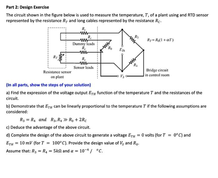 Solved Part 2: Design Exercise The circuit shown in the | Chegg.com