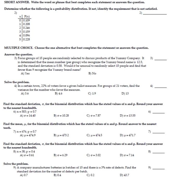 Solved Provide an appropriate response. 2) Why do you think | Chegg.com