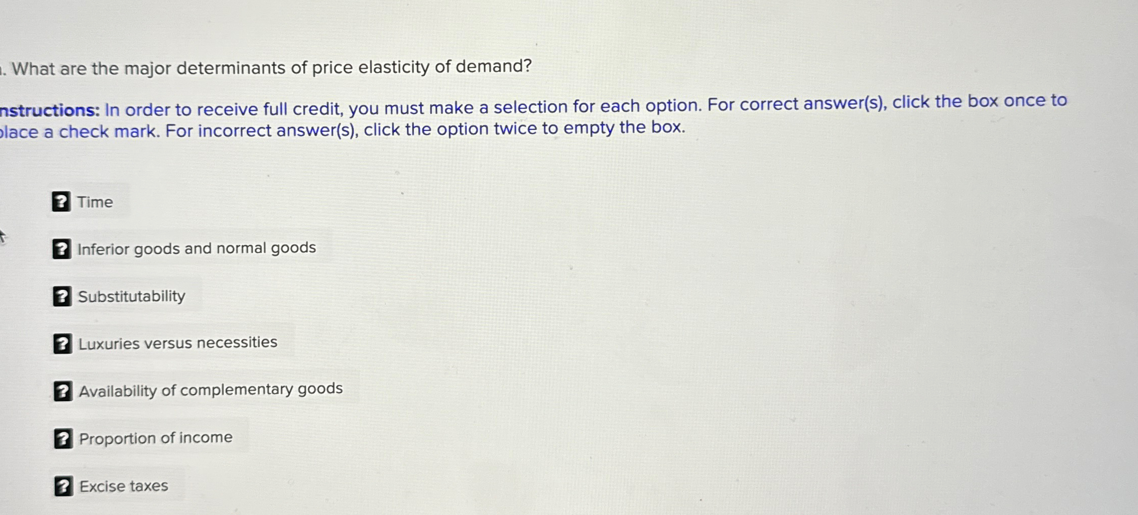 Solved What are the major determinants of price elasticity | Chegg.com