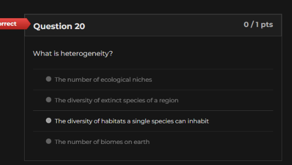 Solved Question 20What is heterogeneity?The number of | Chegg.com