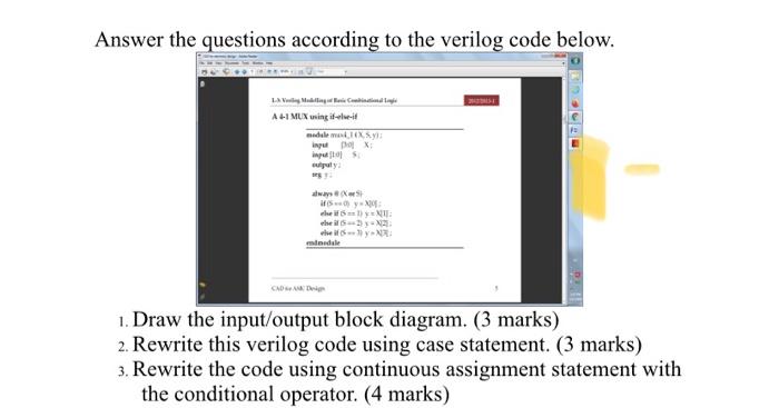 Solved Answer the questions according to the verilog code | Chegg.com