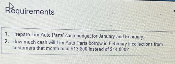 Solved More info Lim Auto Parts' bank requires a $10,000 | Chegg.com