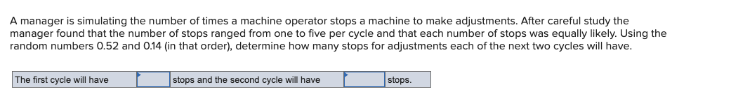 Solved A manager is simulating the number of times a machine | Chegg.com
