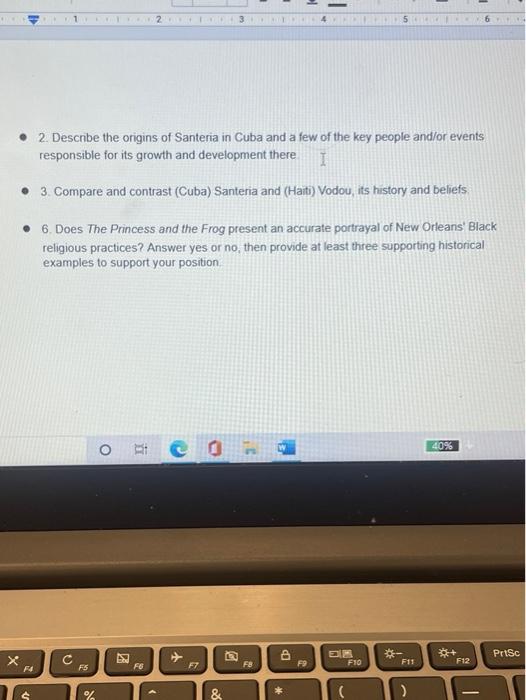 Solved 2 4 5 6 2. Describe the origins of Santeria in Cuba | Chegg.com