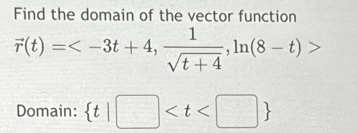 Solved Find the domain of the vector function | Chegg.com