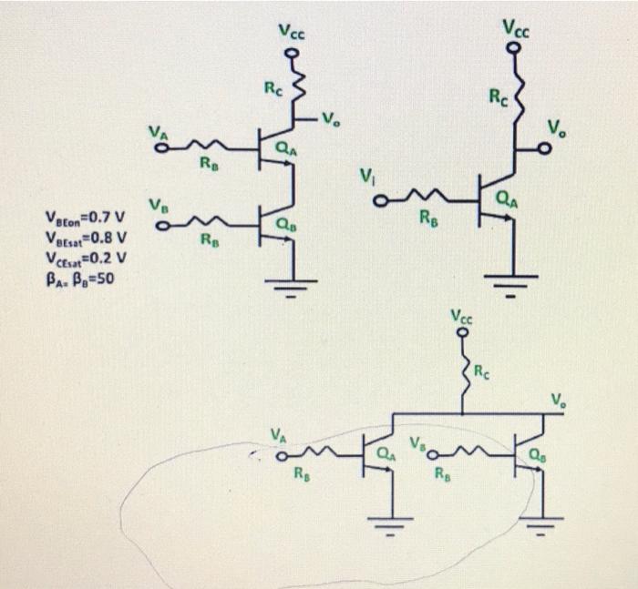 Solved 1. For the RTL inverter shown in the figure Vcc 5, | Chegg.com