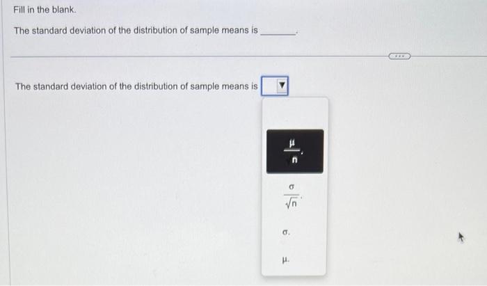 Solved Fill in the blank. The standard deviation of the | Chegg.com