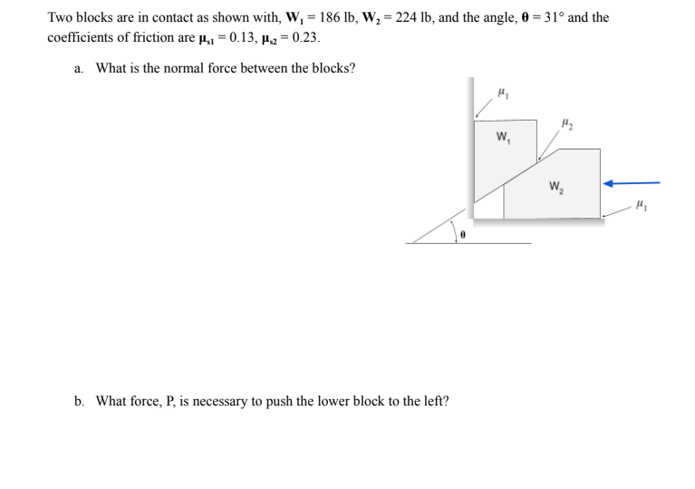 Solved Two blocks are in ﻿contact as ﻿shown with, | Chegg.com