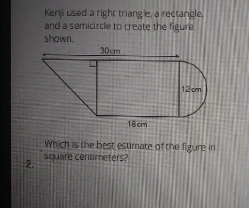 Solved Kenji used a right triangle, a rectangle, and a | Chegg.com