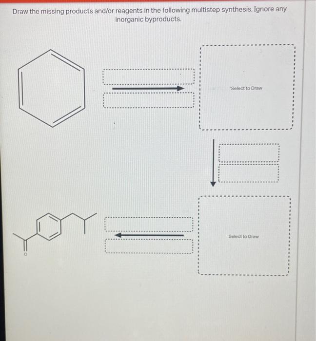 Solved Draw the missing products and/or reagents in the | Chegg.com