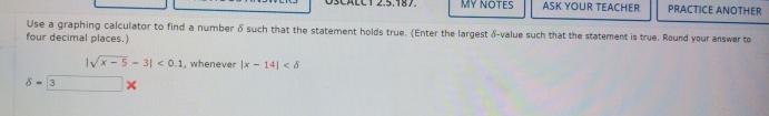 Solved Use a graphing calculator to find a number δ ﻿such | Chegg.com