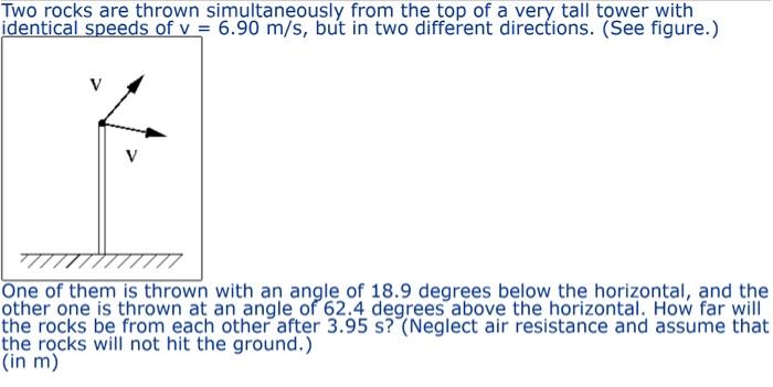Solved Two rocks are thrown simultaneously from the top of a | Chegg.com