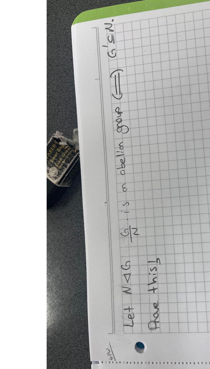 Let NΔG,GN ﻿is on abelion group G'subeN. Prove this! | Chegg.com