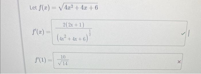 Solved Let F X 4x2 4x 6 F′ X 4x2 4x 6 212 2x 1