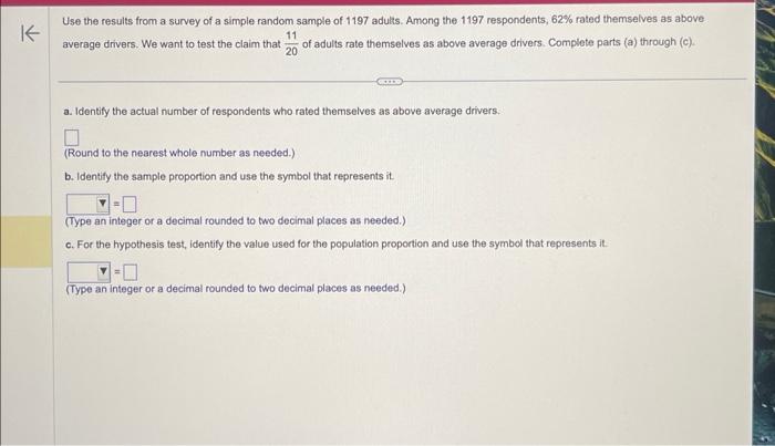 Solved Use the results from a survey of a simple random | Chegg.com