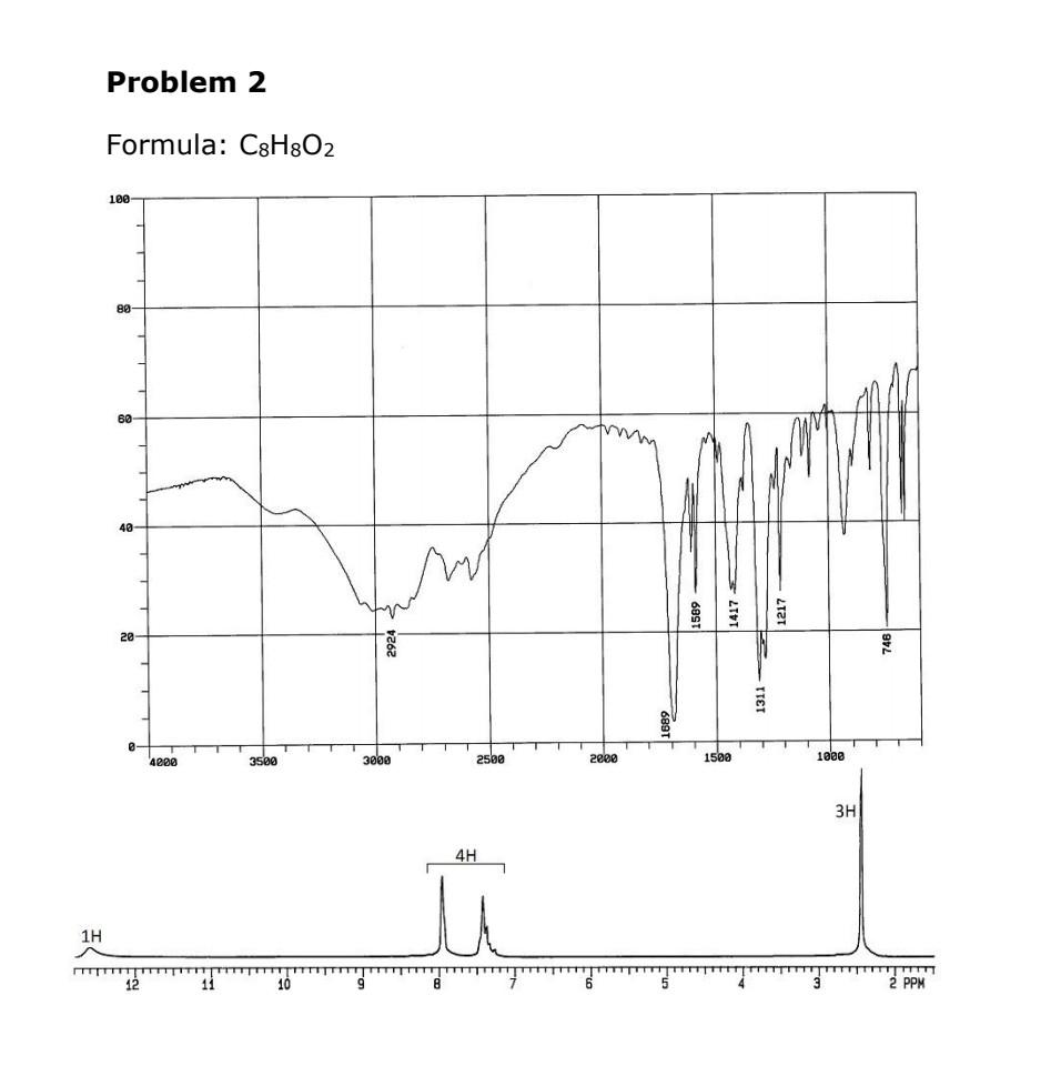 Solved Formula: C7H9 NFormula: C10H14OFormula: C8H8O2 | Chegg.com