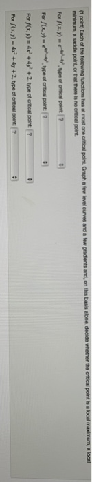 Solved (1 point) Each of the following functions has at most | Chegg.com