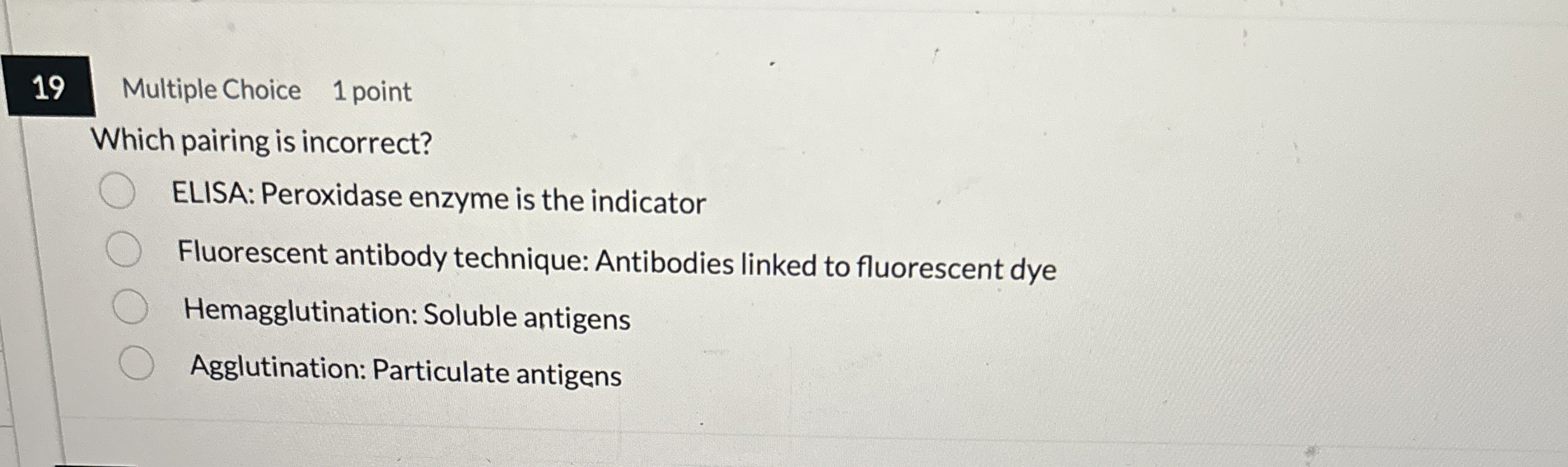 High Quality SOLUTION 19Multiple Choice1 ﻿pointWhich pairing is | Chegg.com
