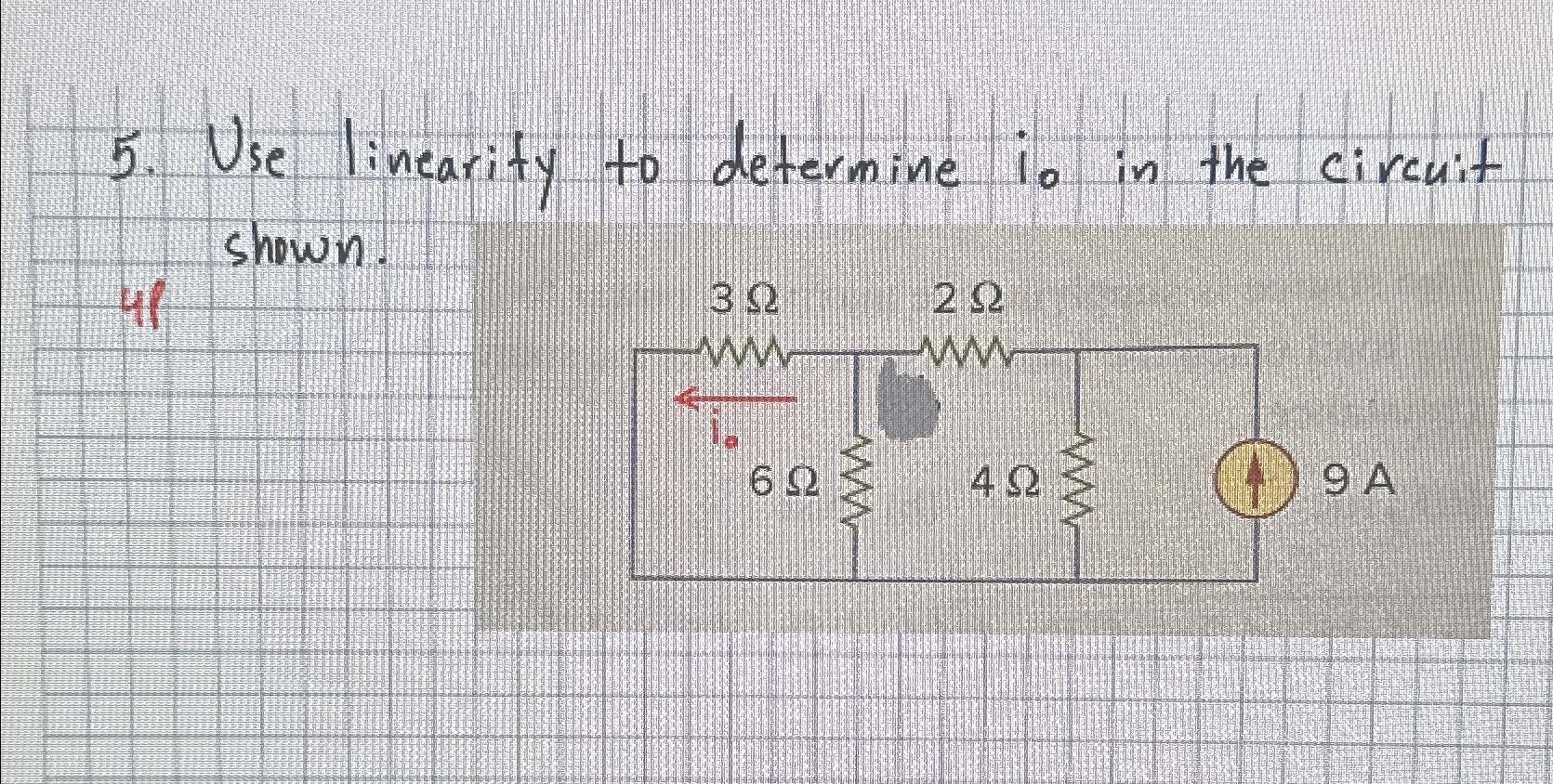 Solved Use linearity to determine i0 ﻿in the circuit shown. | Chegg.com