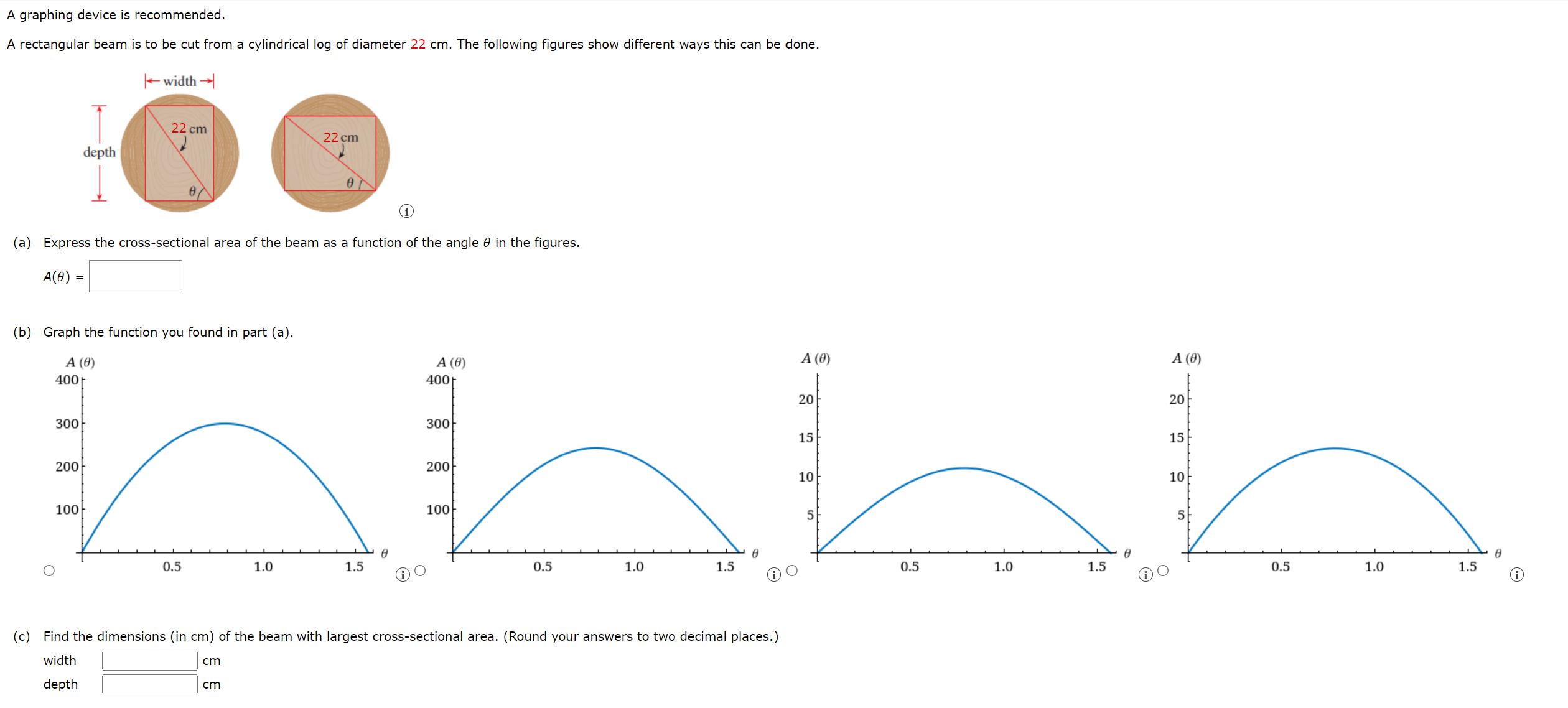 Solved A graphing device is recommended.A rectangular beam | Chegg.com