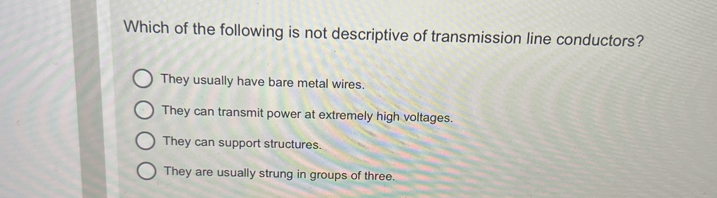 Solved Which of the following is not descriptive of | Chegg.com