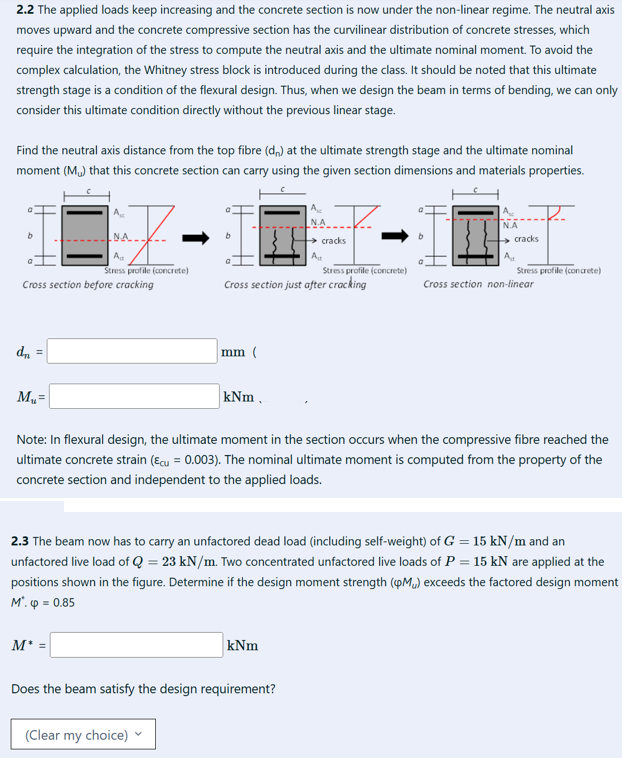 Solved The applied loads keep increasing and the concrete | Chegg.com