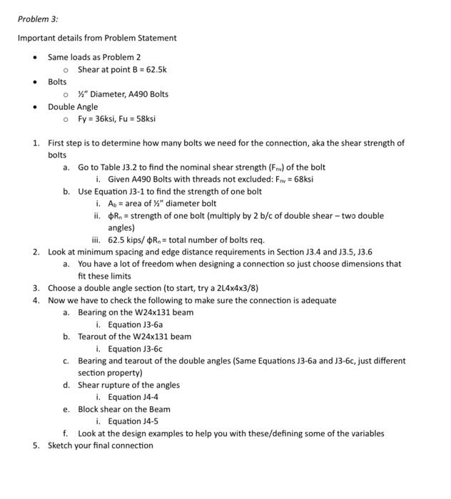 Solved Not to scale You may use any tables the AISC manual. | Chegg.com