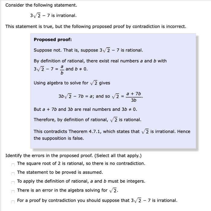 Solved Consider the following statement. 3V2 - 7 is | Chegg.com