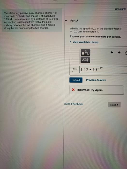 Solved Constants Two stationary positive point charges, | Chegg.com