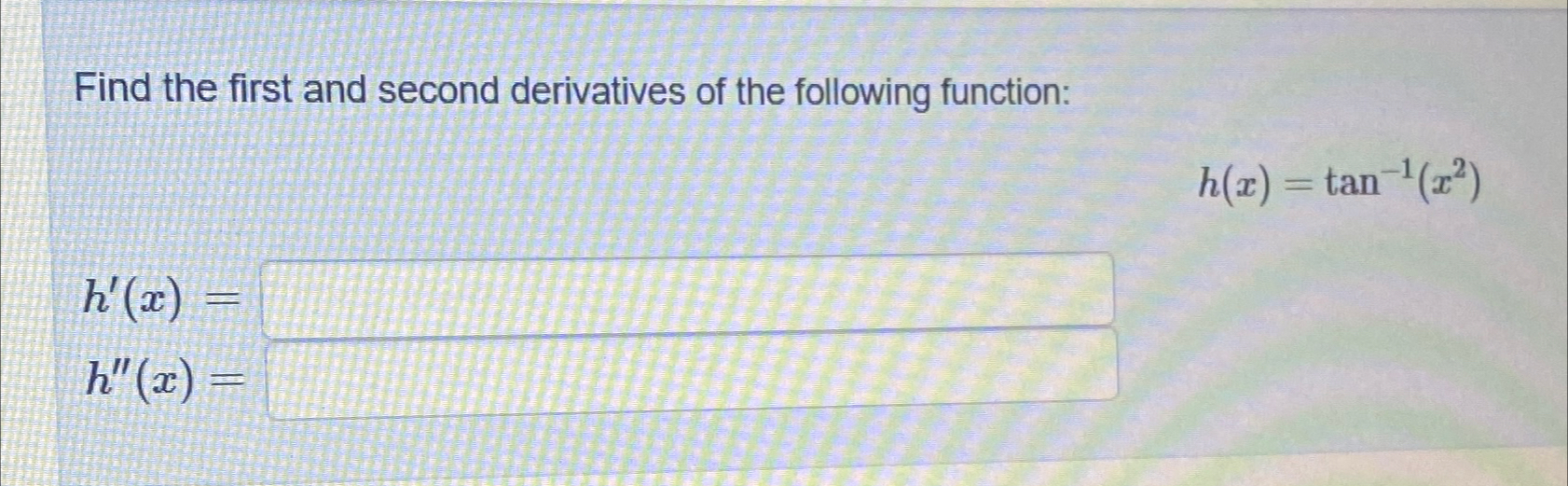 Solved Find the first and second derivatives of the | Chegg.com