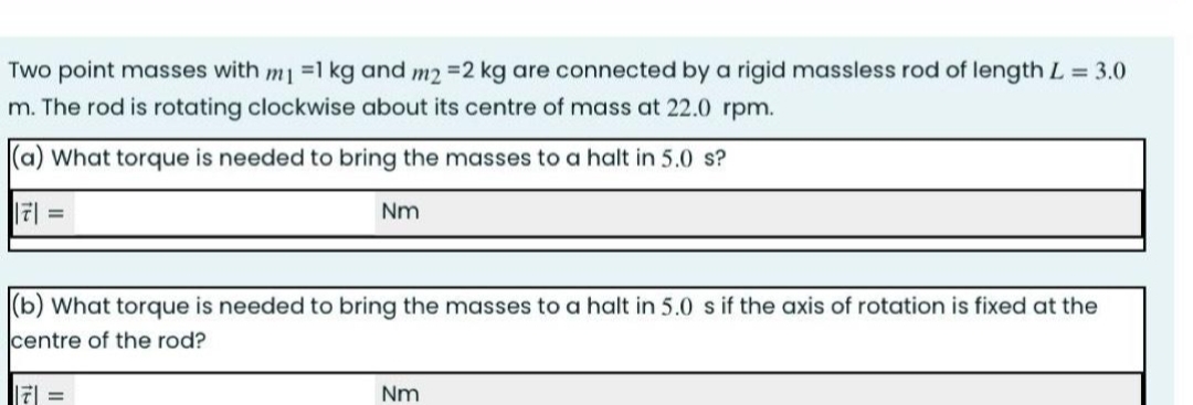 Solved Two point masses with m1=1kg ﻿and m2=2kg ﻿are | Chegg.com