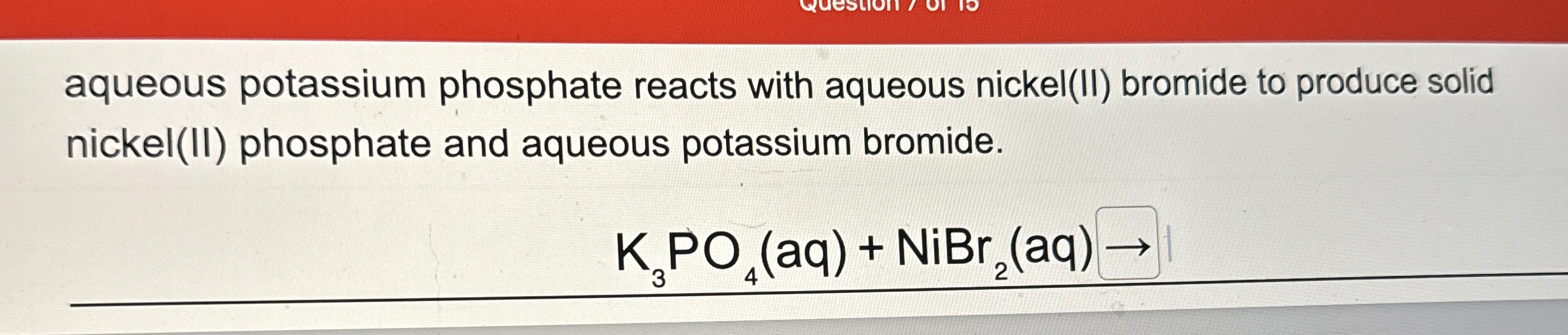 Solved aqueous potassium phosphate reacts with aqueous | Chegg.com