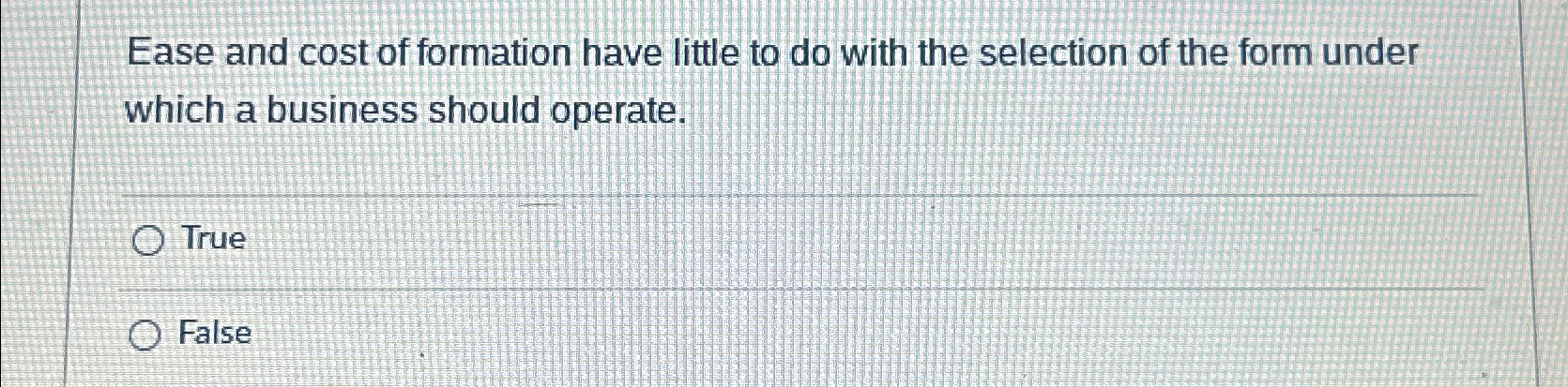 Solved Ease and cost of formation have little to do with the | Chegg.com