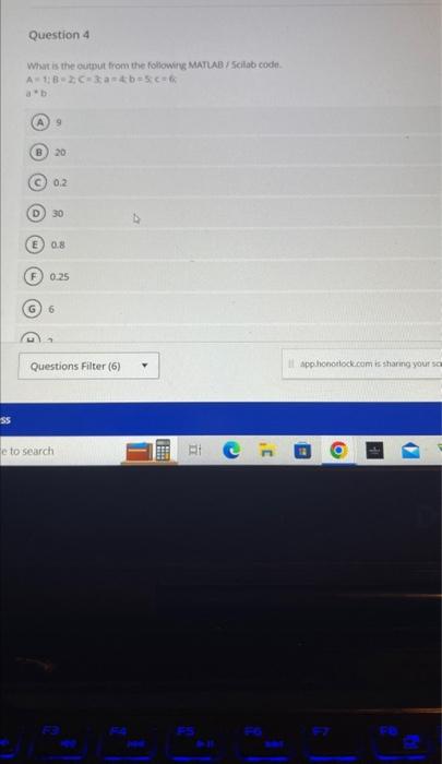Solved What is the evtput from the followine MArUAB / Scilab | Chegg.com