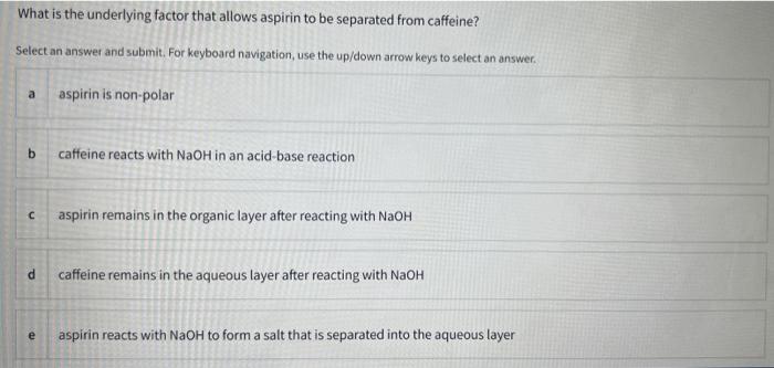 Solved What is the underlying factor that allows aspirin to | Chegg.com