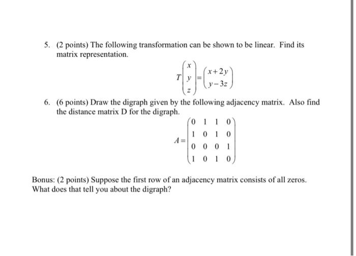 Solved 5. (2 points) The following transformation can be | Chegg.com