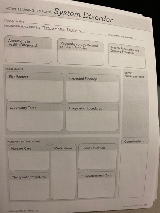 Solved System Disorder ACTIVE LEARNING TEMPLATE: STUDENT | Chegg.com