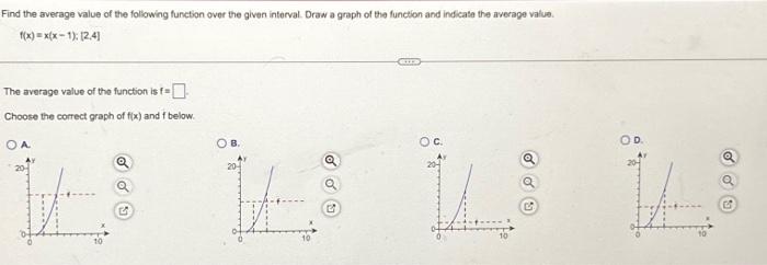 Solved Find the average value of the following function over | Chegg.com