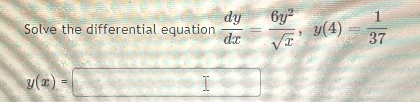 Solved Solve the differential equation | Chegg.com