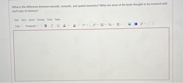 Solved What is the difference between episodic, semantic, | Chegg.com