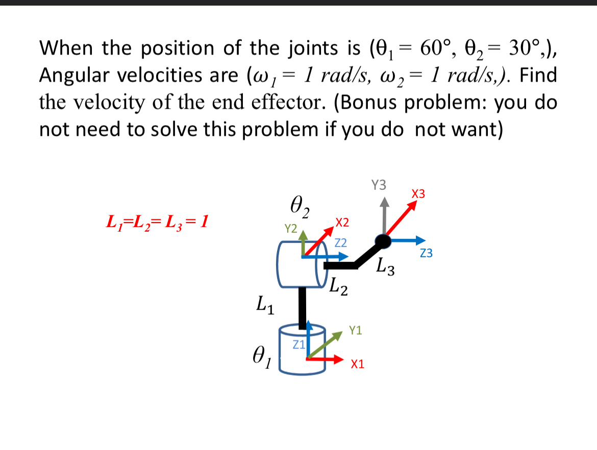 Solved When the position of the joints is ), ﻿Angular | Chegg.com